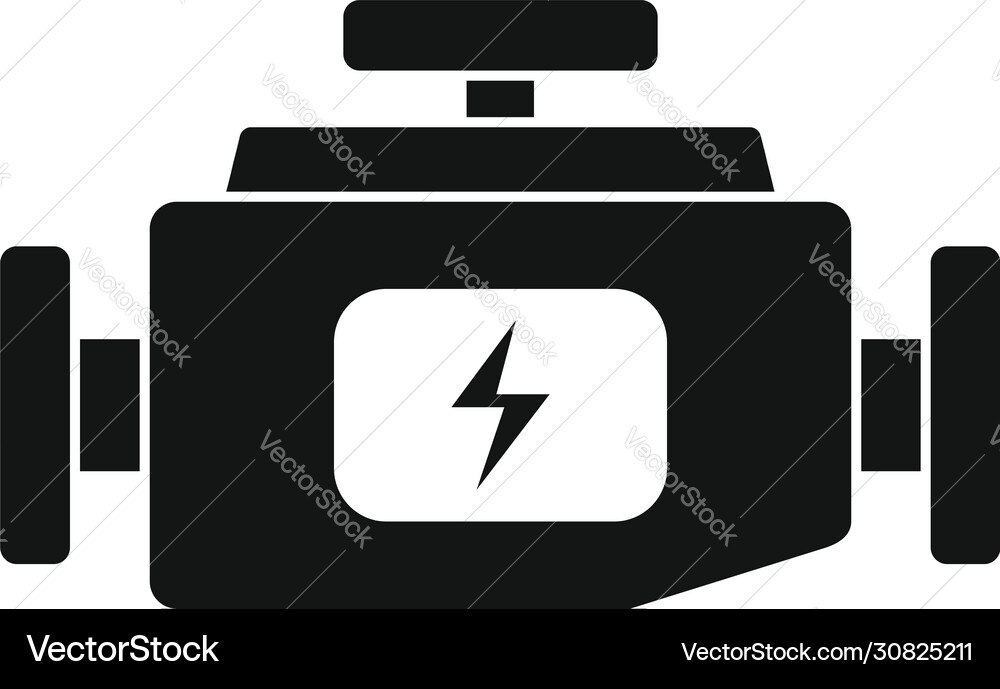 Auto Hybrid-Motor-Ikone einfach Stil Lizenzfreier Vektor