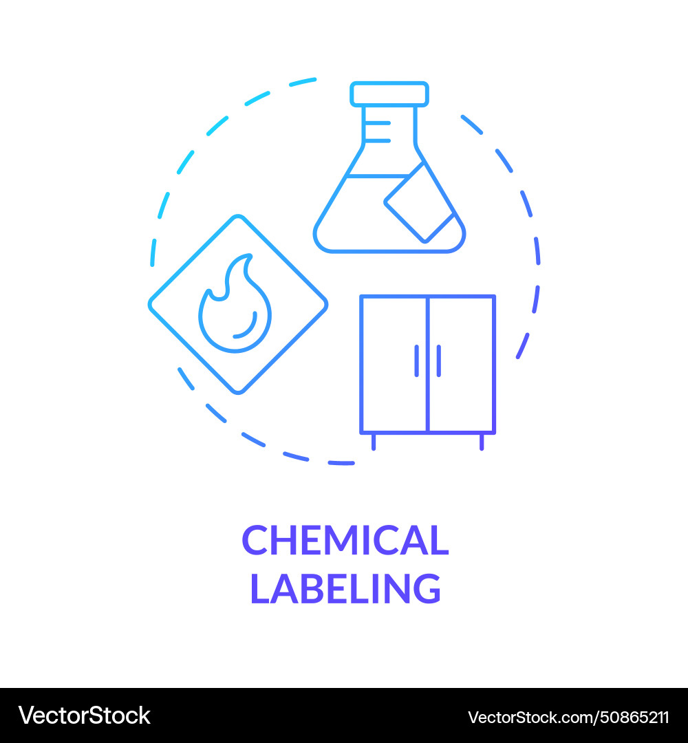 Chemical labeling blue gradient concept icon Vector Image