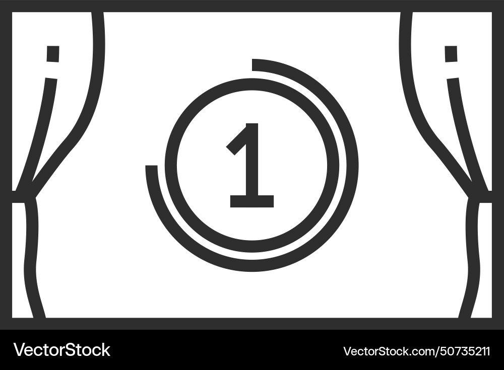 Cinema start icon first frame movie on screen Vector Image