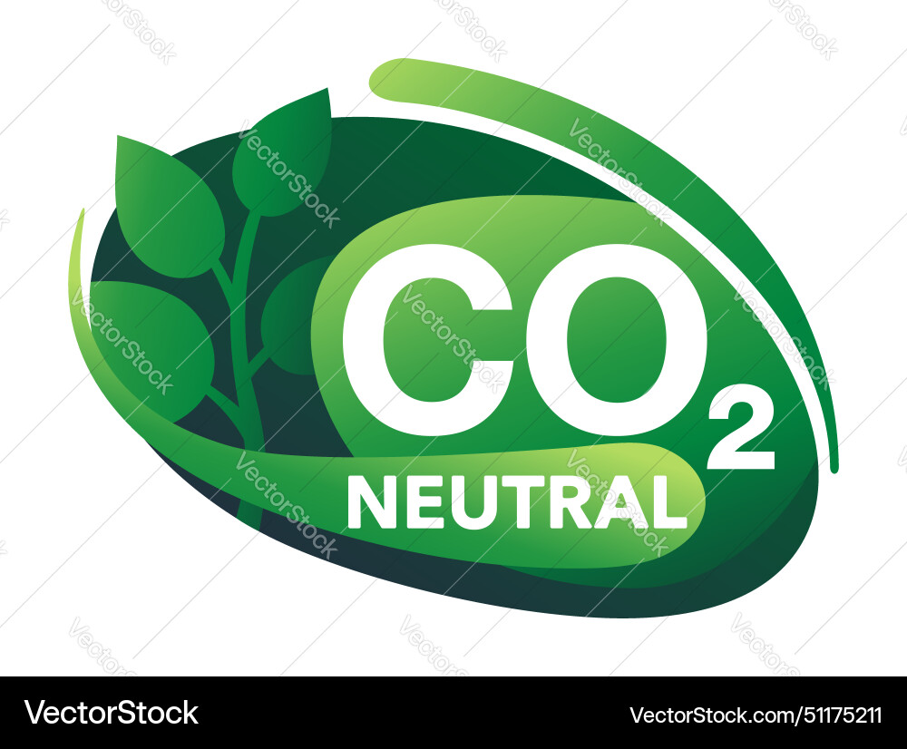 Co2 neutral banner in 3d style Royalty Free Vector Image