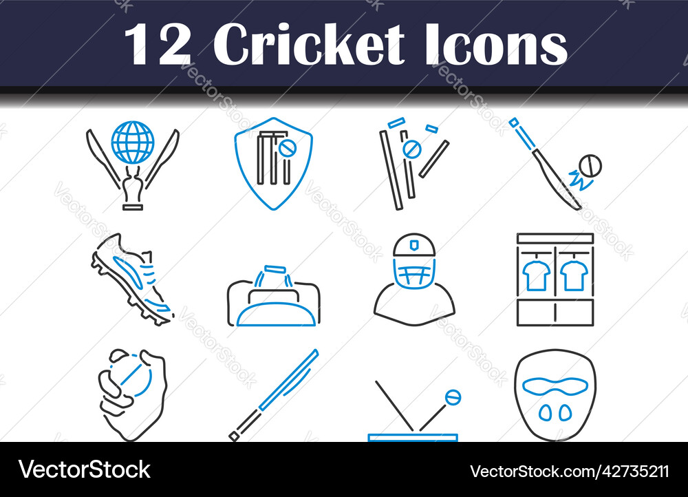Cricket icon set Royalty Free Vector Image - VectorStock