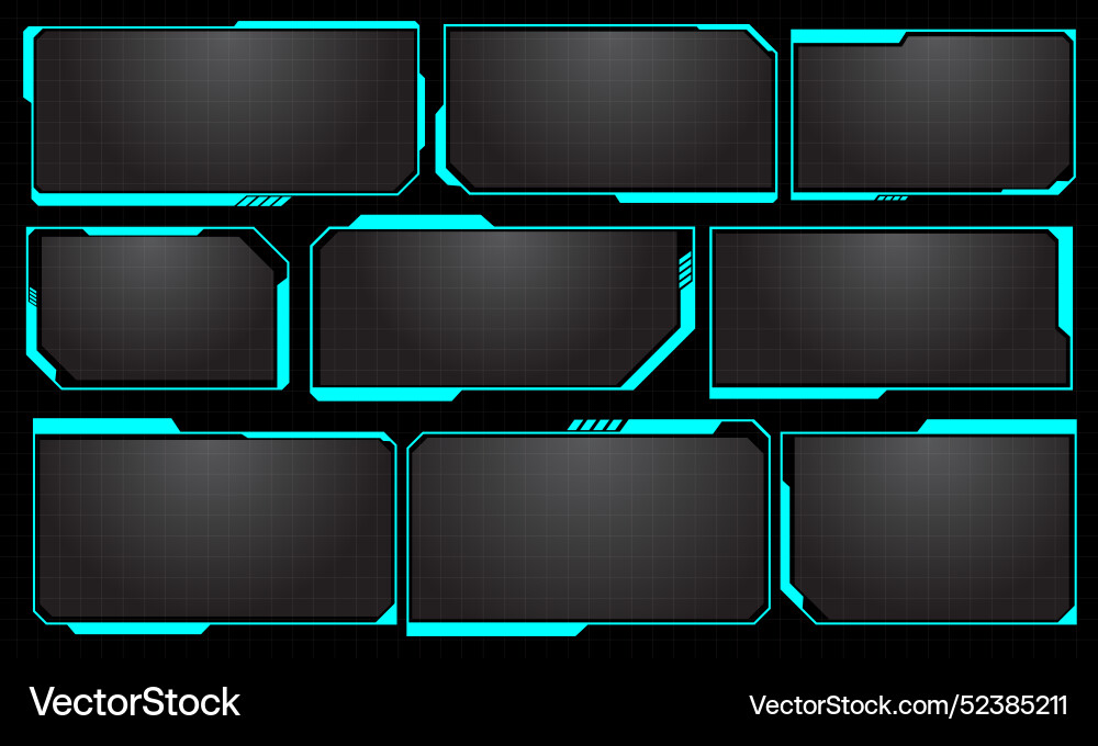 Hud blue frame display cyber technology Royalty Free Vector