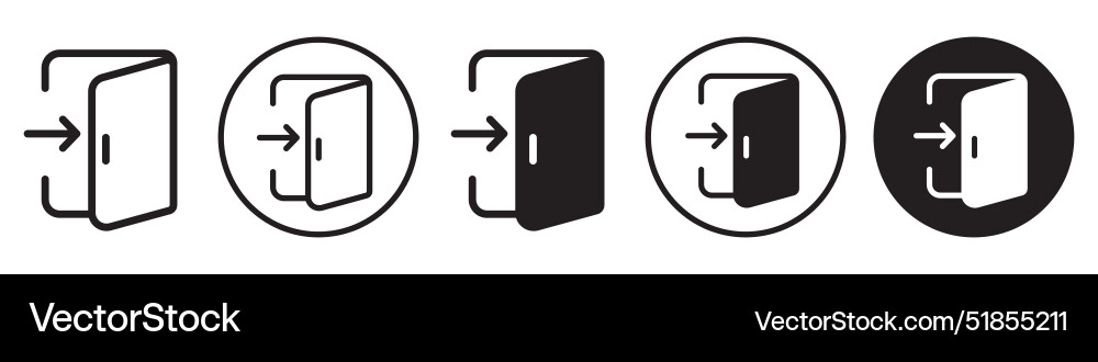 Login icon set collection for web Royalty Free Vector Image