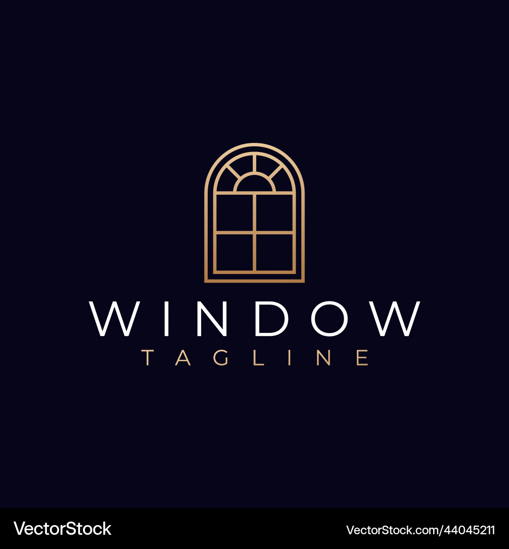 Luxury window logo design Royalty Free Vector Image