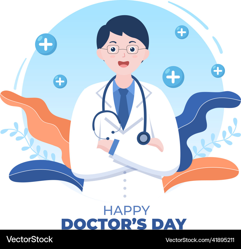 World doctors day for greeting card poster Vector Image