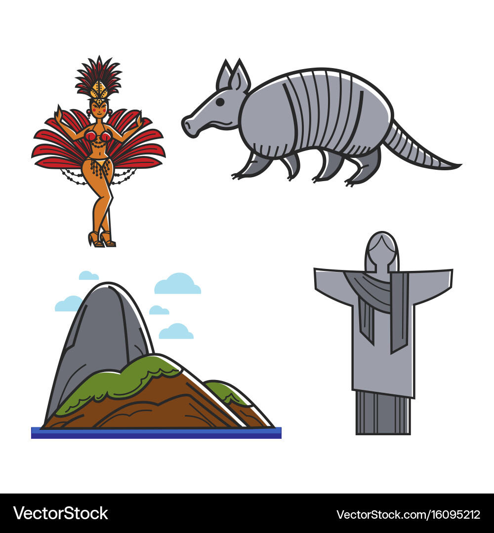 Brasilianische traditionelle Symbole Lizenzfreier Vektor