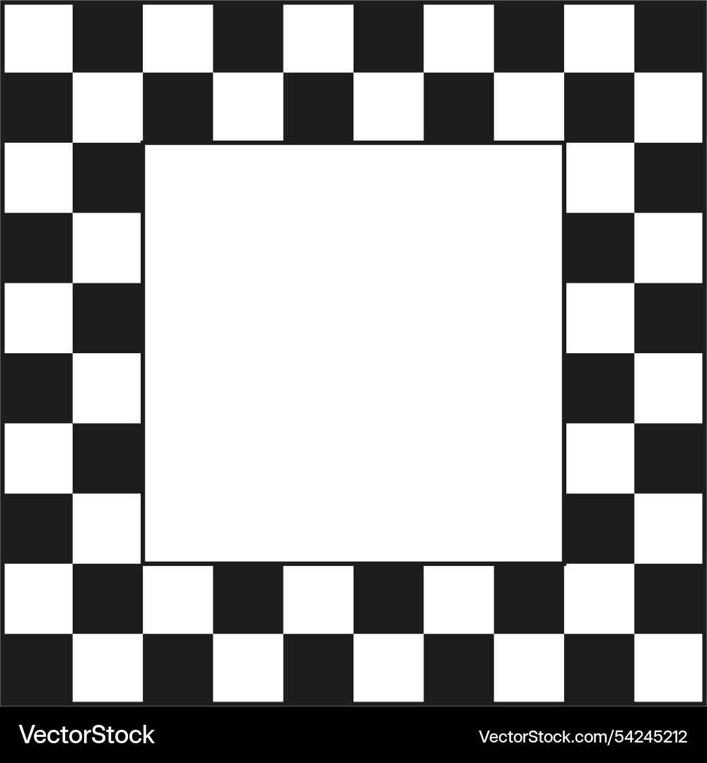 Checkerboard corner frame black and white squares Vector Image