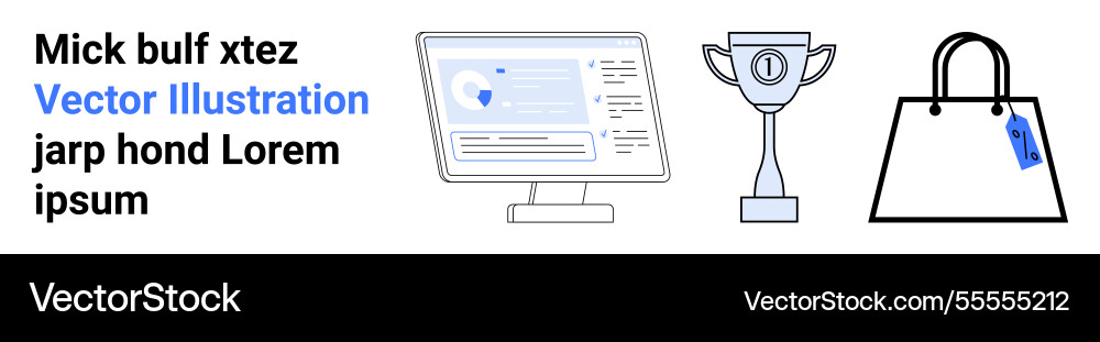 Computer screen analysis trophy award Royalty Free Vector