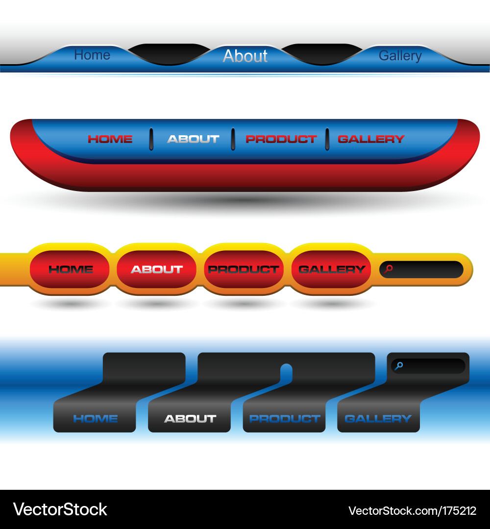 Editable website buttons Royalty Free Vector Image