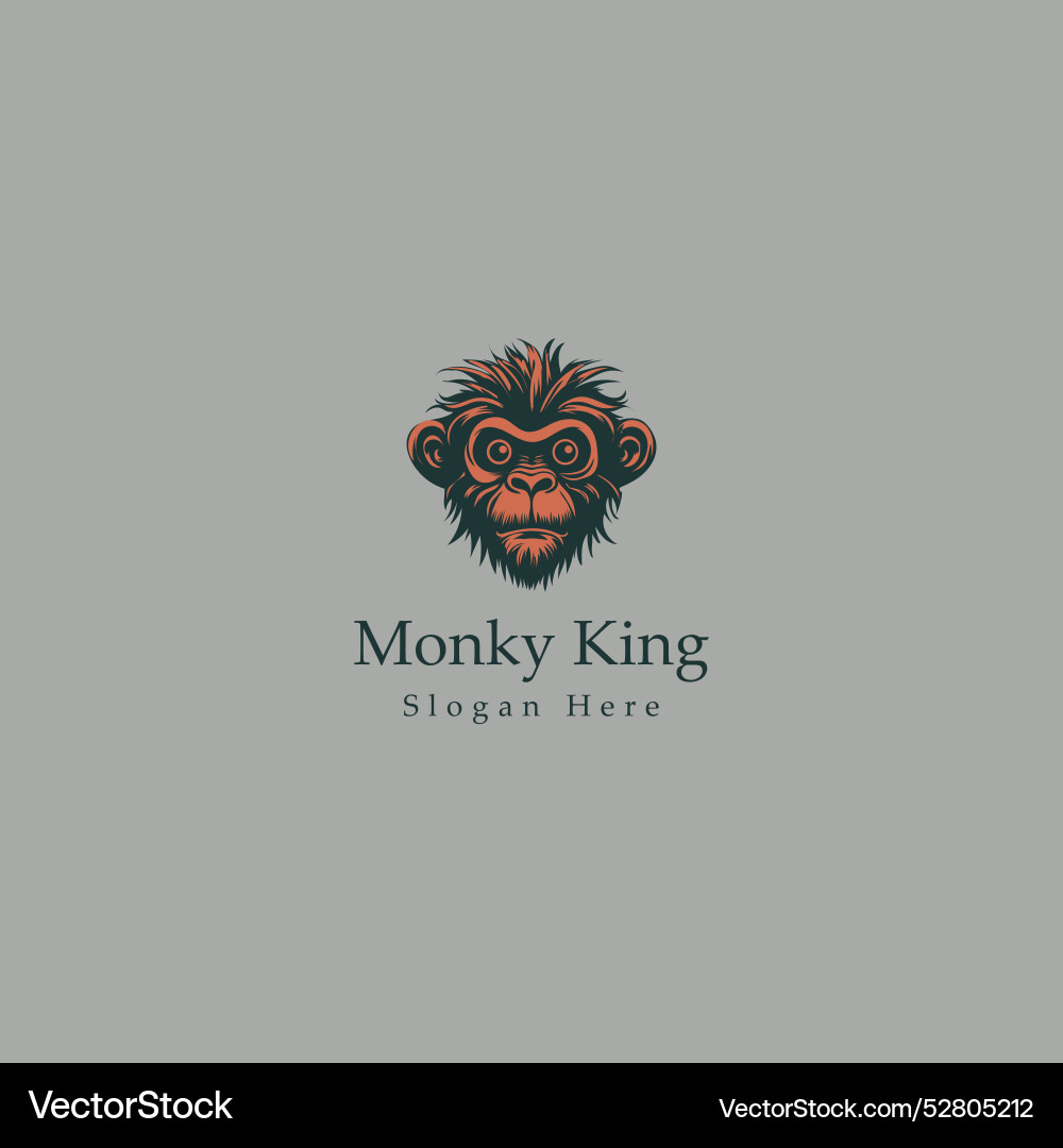 Monkey logo funny template Royalty Free Vector Image