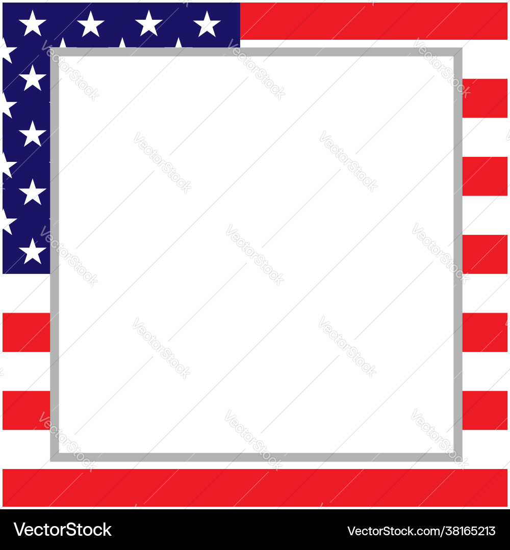 American abstract flag border frame Royalty Free Vector