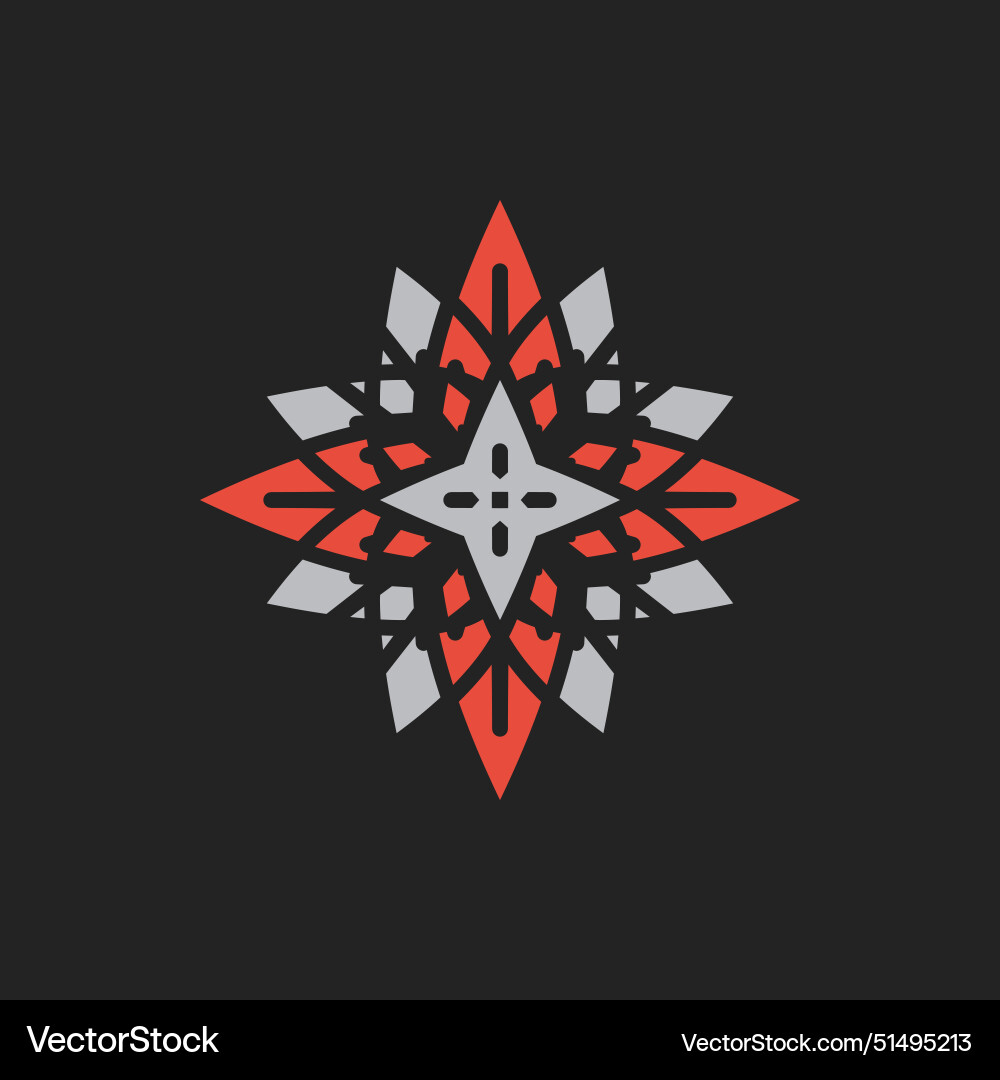 Arabic star geometric emblem Royalty Free Vector Image