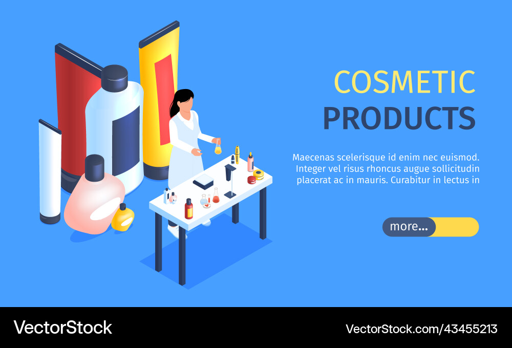 Cosmetic products horizontal banner Royalty Free Vector