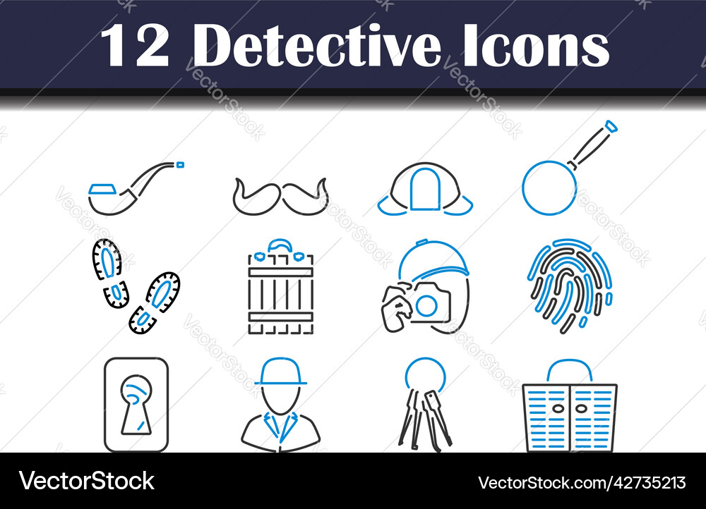 Detective icon set Royalty Free Vector Image - VectorStock