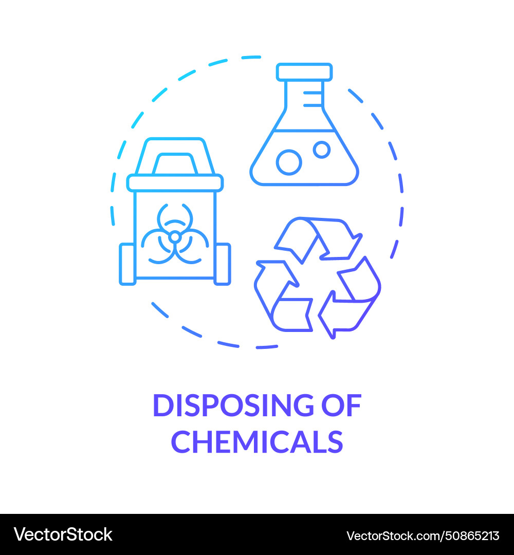 Disposing of chemicals blue gradient concept icon Vector Image