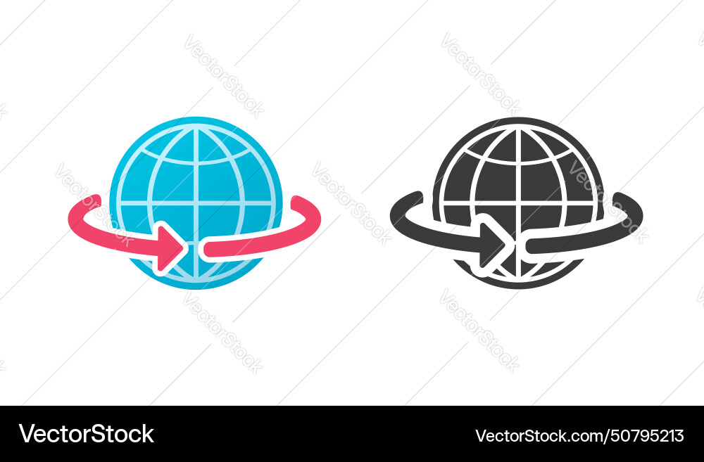 Globe earth spinning icon world planet Royalty Free Vector