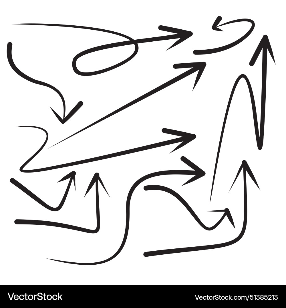 Hand draw arrows Royalty Free Vector Image - VectorStock