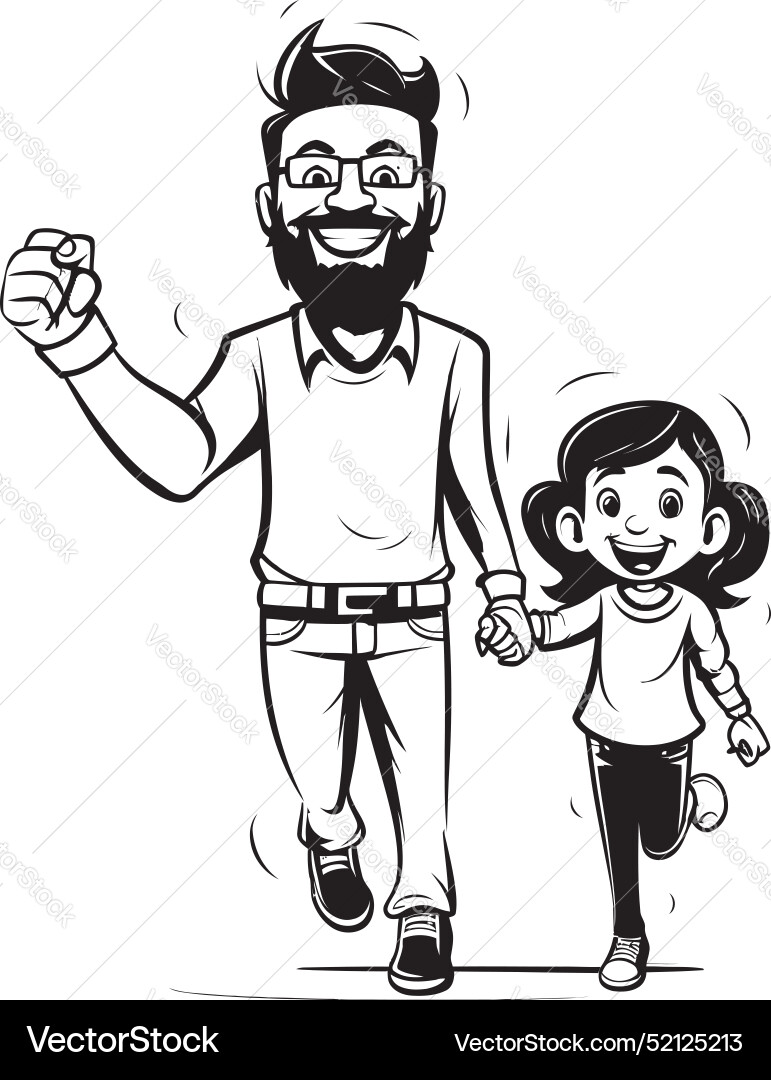 Joyous bond father daughter icon loving laughter Vector Image