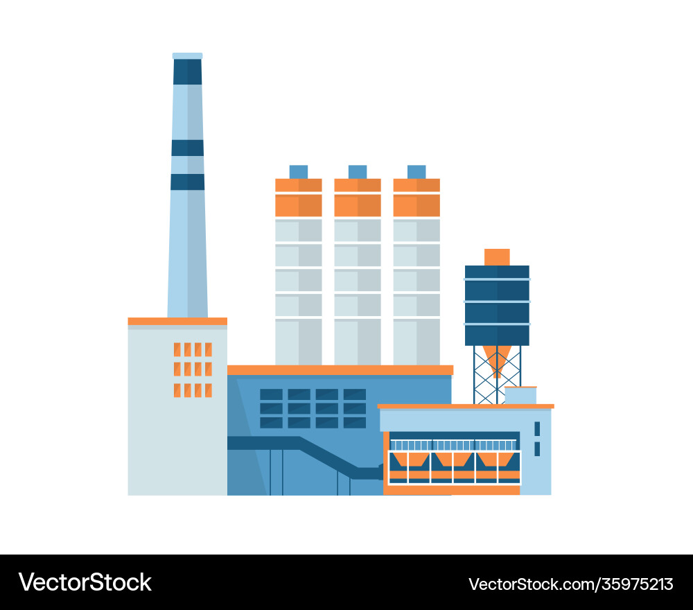 Modern Factory Illustration Royalty Free Vector Image