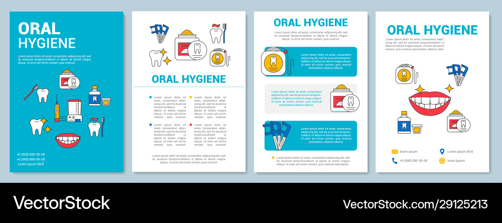 Oral hygiene brochure template layout Royalty Free Vector