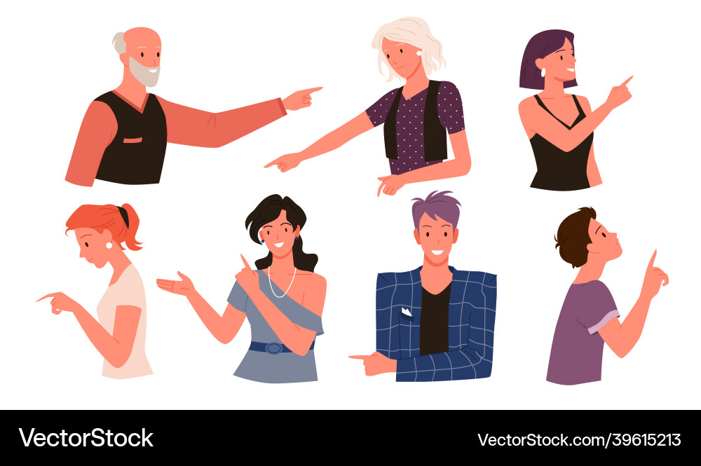 People point finger hand pointing gesture Vector Image