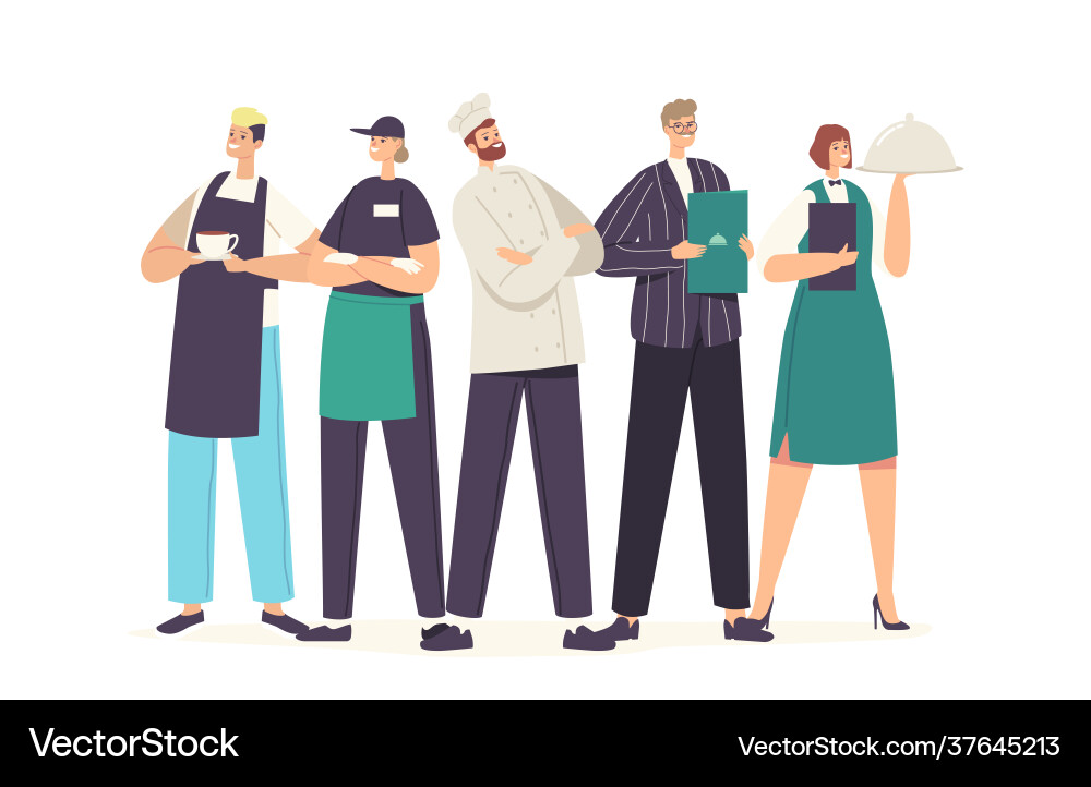 Restaurant Staff Team Royalty Free Vector Image