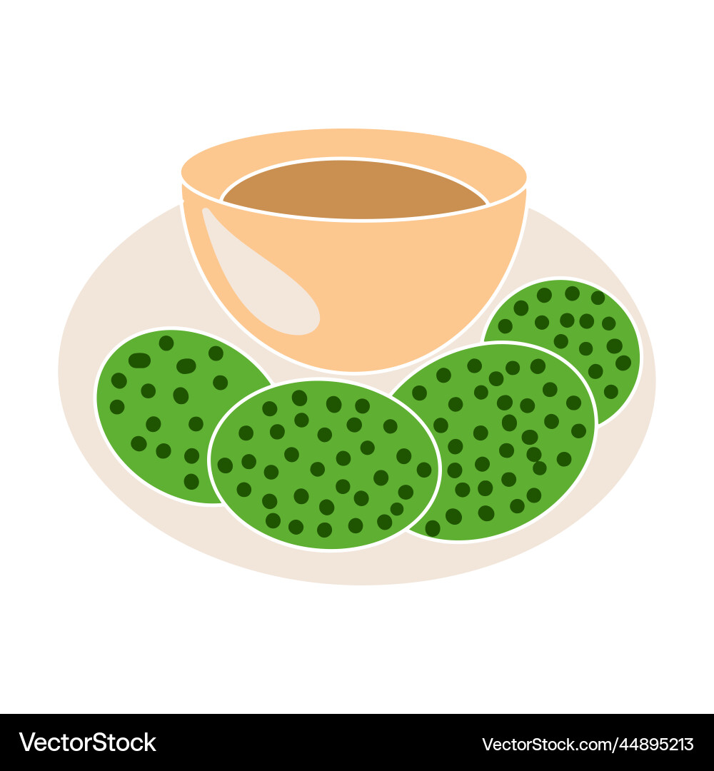 Serabi or surabi - indonesian pancake served Vector Image