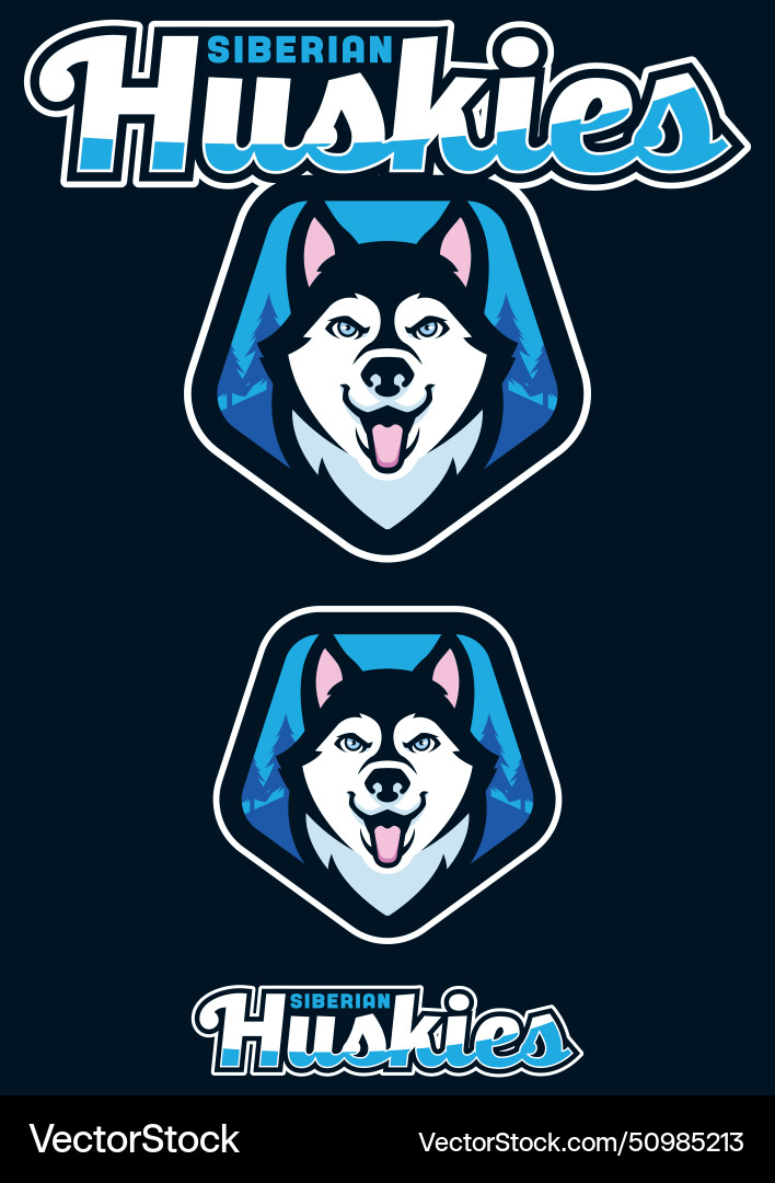 Siberian huskies mascot Royalty Free Vector Image