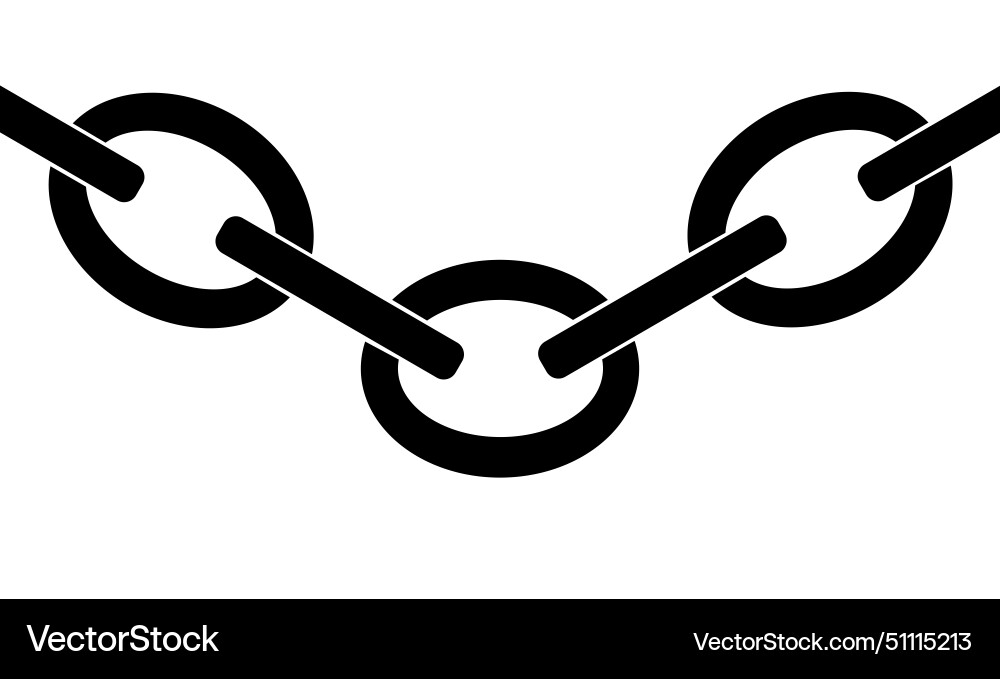Strong steel string chain silhouette Royalty Free Vector