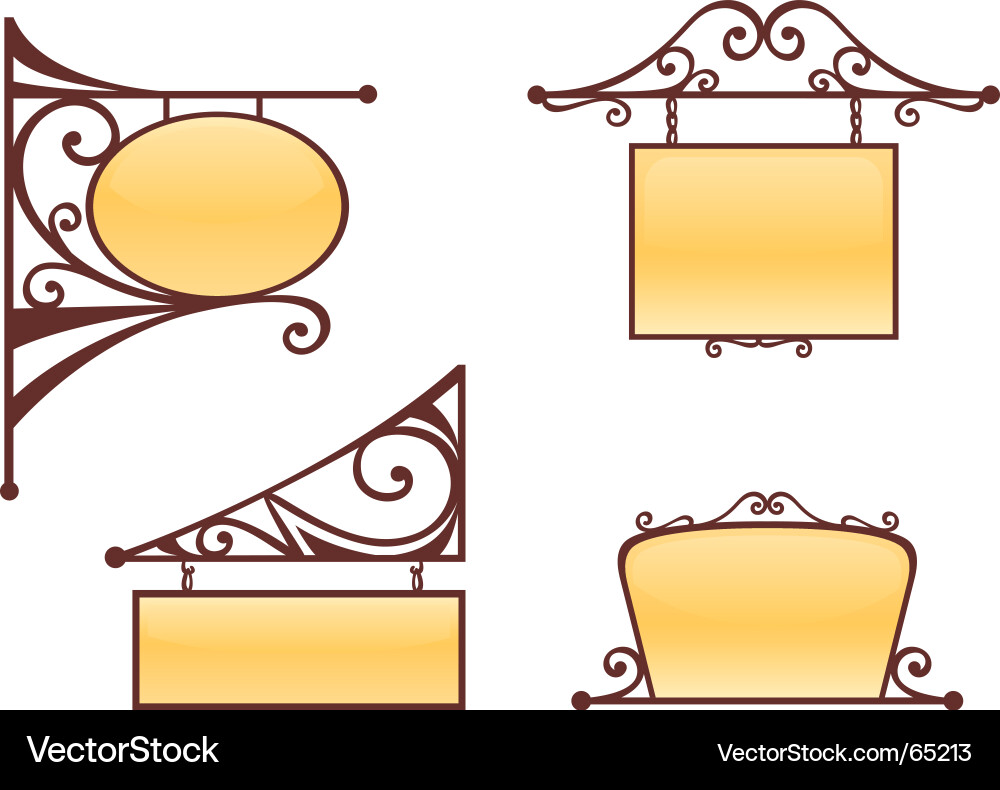 Vintage Wrought Iron Signs Royalty Free Vector Image