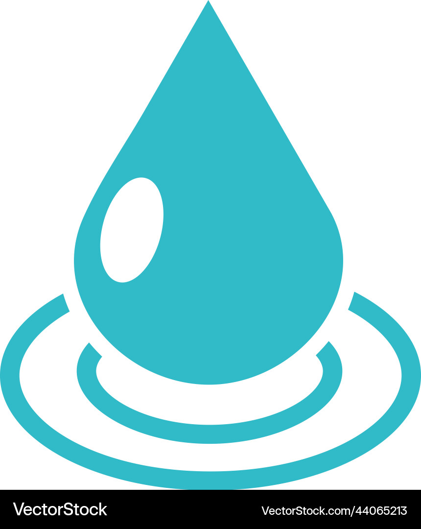 Water drop with ripple circles effect blue purity Vector Image