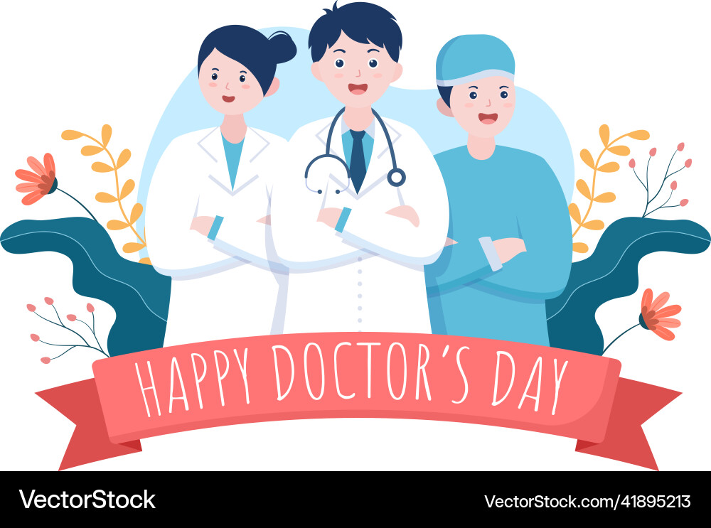 World doctors day for greeting card poster Vector Image