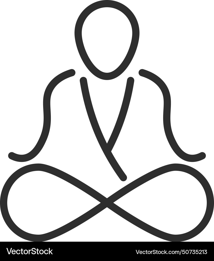 Zen meditation linear icon infinite calm symbol Vector Image
