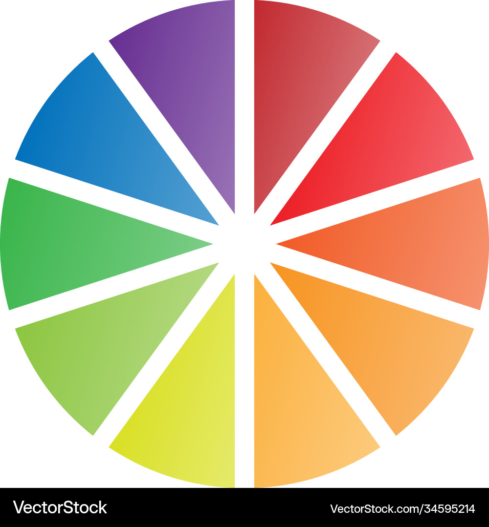 10 piece pie chart Royalty Free Vector Image - VectorStock