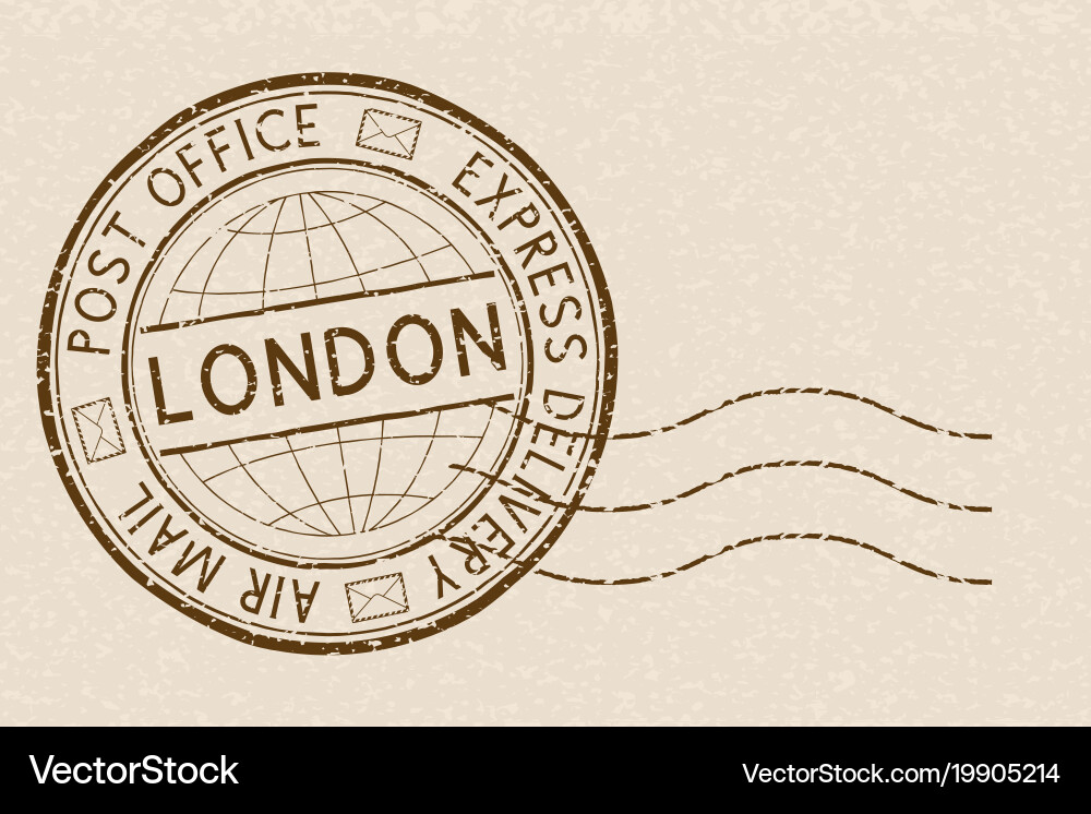 Brown Postmark Stamp with London Royalty Free Vector Image