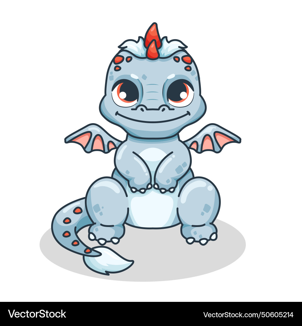 Cartoon blue dragon Royalty Free Vector Image - VectorStock