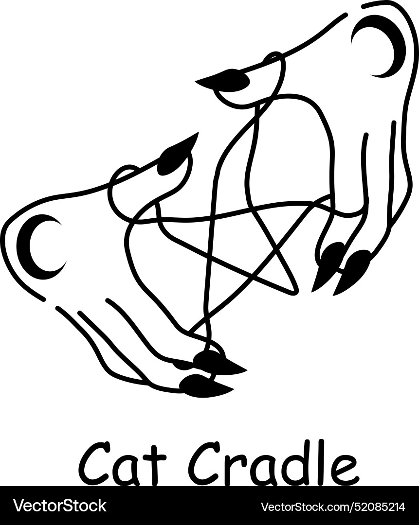 Cat cradle Royalty Free Vector Image - VectorStock