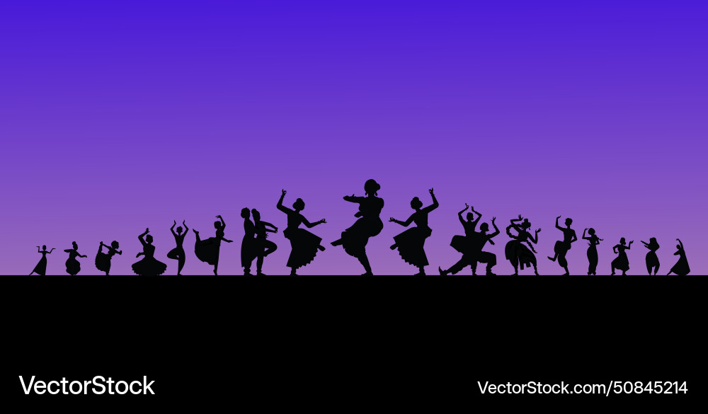 Classical dance of female silhouettes Royalty Free Vector