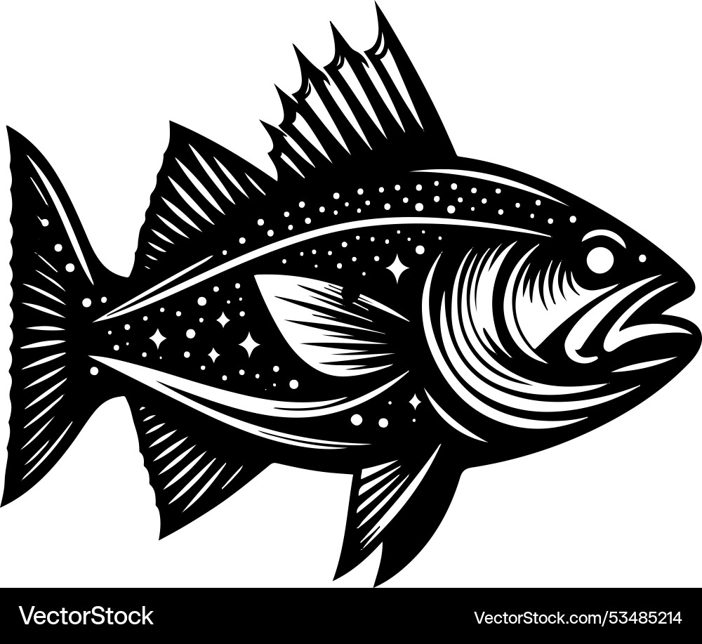 Cod fish silhouette Royalty Free Vector Image - VectorStock