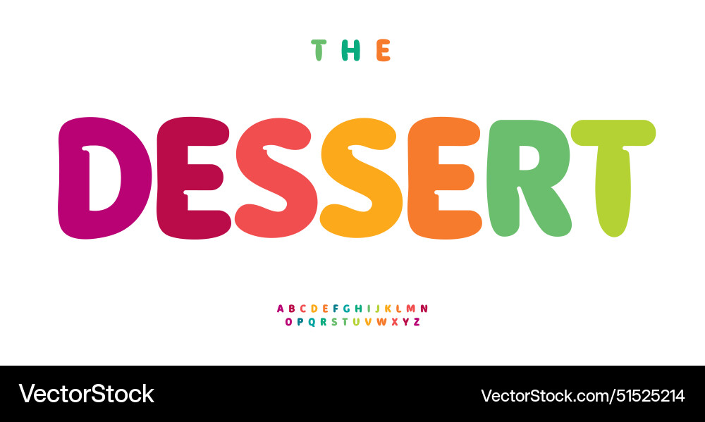 Colorful bubbly alphabet bold rounded letters Vector Image