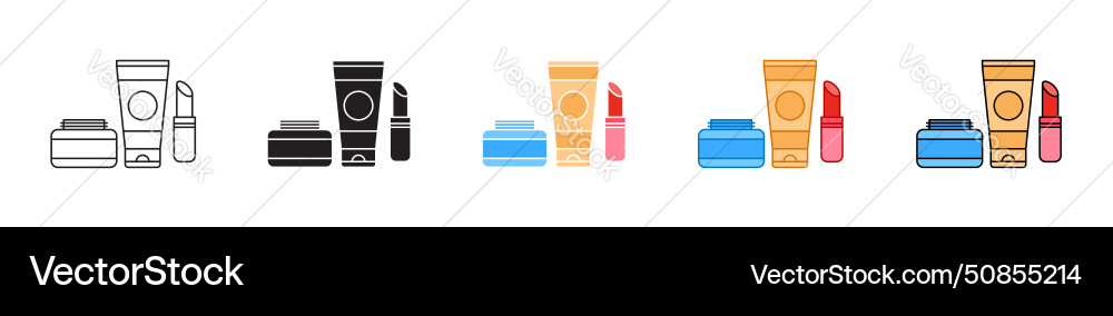 Cosmetics icon set cosmetic products symbol Vector Image