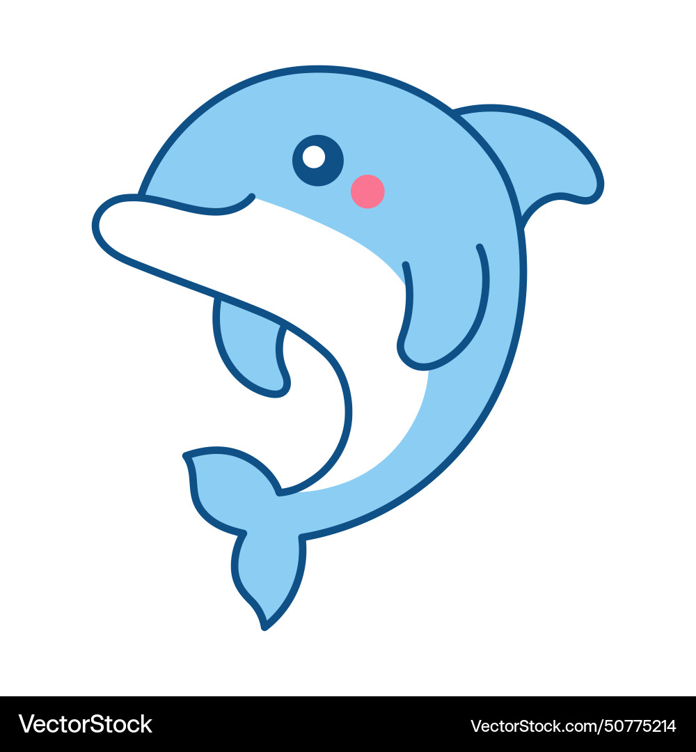Funny blue dolphin Royalty Free Vector Image - VectorStock