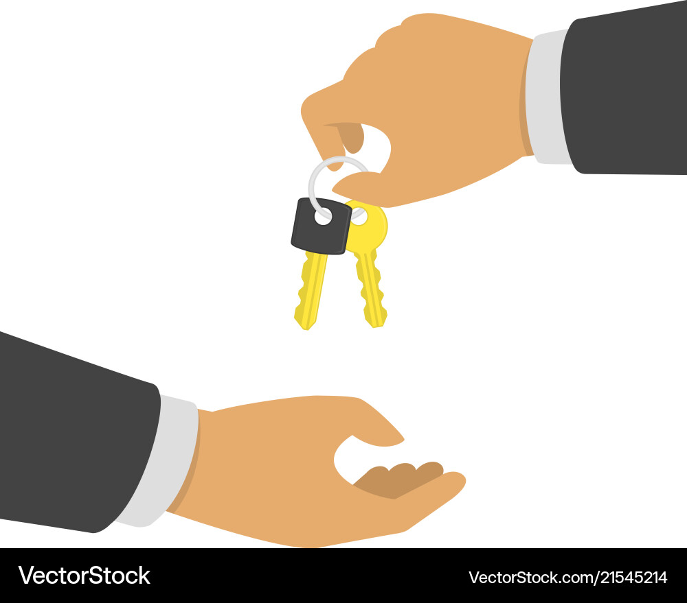 Hand giving key Royalty Free Vector Image - VectorStock