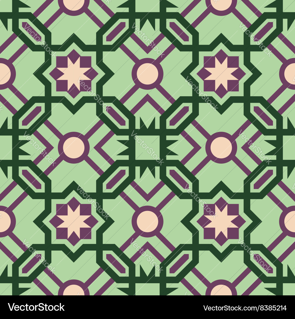 Mosaic tile pattern with abstract green design Vector Image