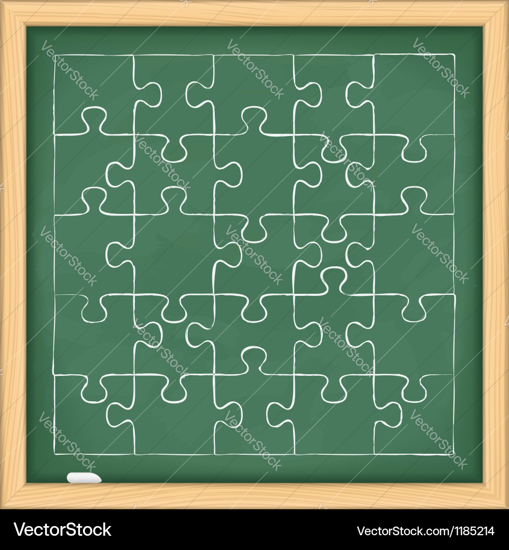 Puzzle on blackboard Royalty Free Vector Image