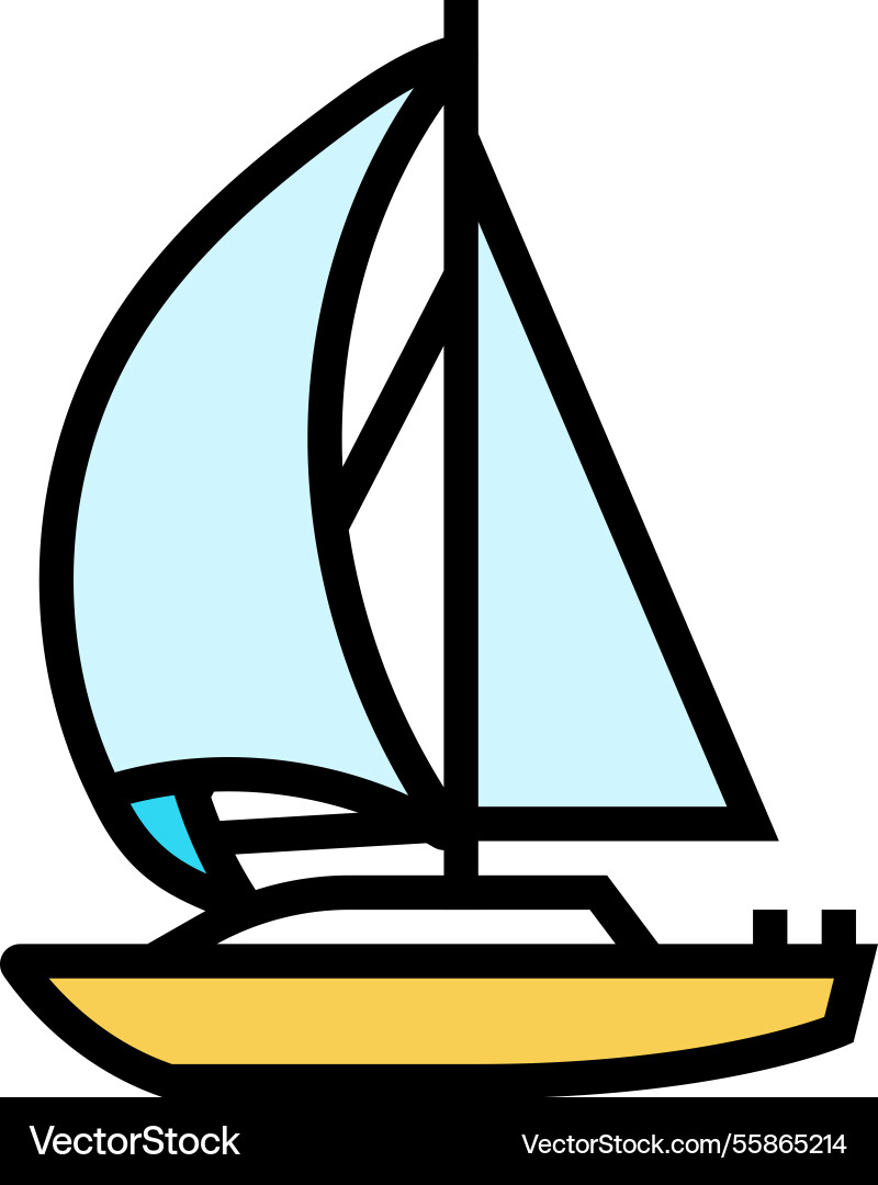 Spinnaker sail sailing sport color icon Royalty Free Vector