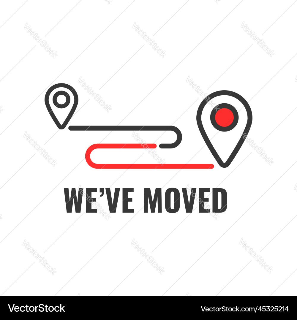 We have moved simple outline icon or sign Vector Image