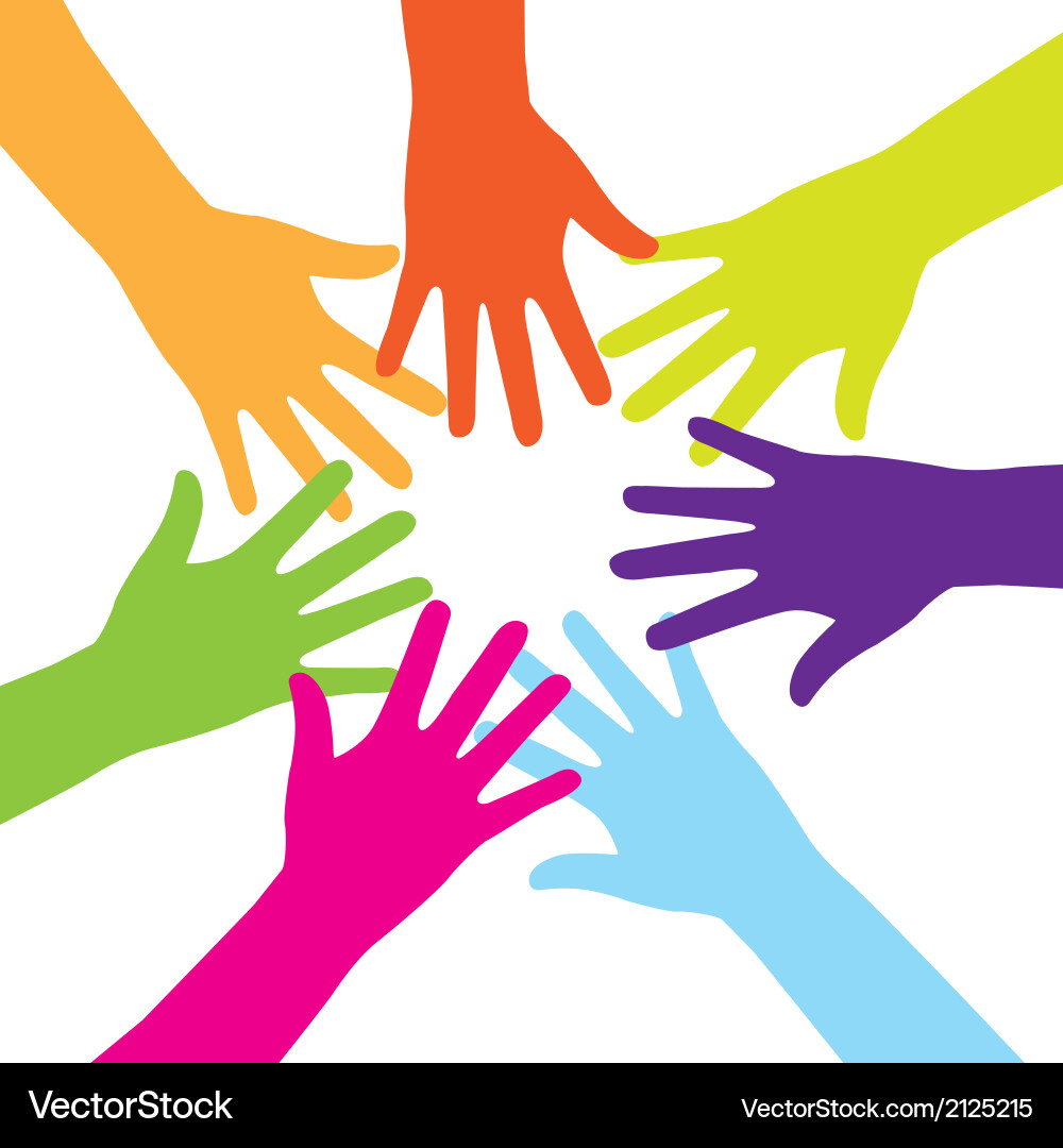 Colorful hands Royalty Free Vector Image - VectorStock