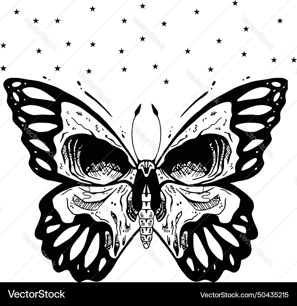 Cute flutter butterflies tattoo art Royalty Free Vector