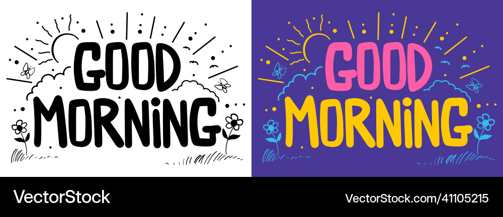 Good morning typography Royalty Free Vector Image